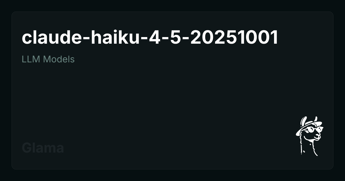claude-haiku-4-5-20251001 | Glama
