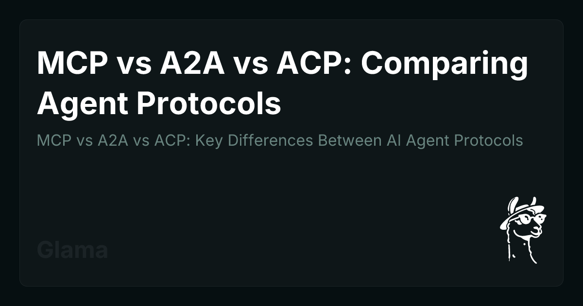 MCP vs A2A vs ACP: Key Differences Between AI Agent Protocols | Glama