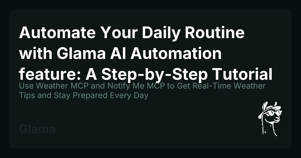 Use Weather MCP and Notify Me MCP to Get Real-Time Weather Tips and Stay Prepared Every Day | Glama