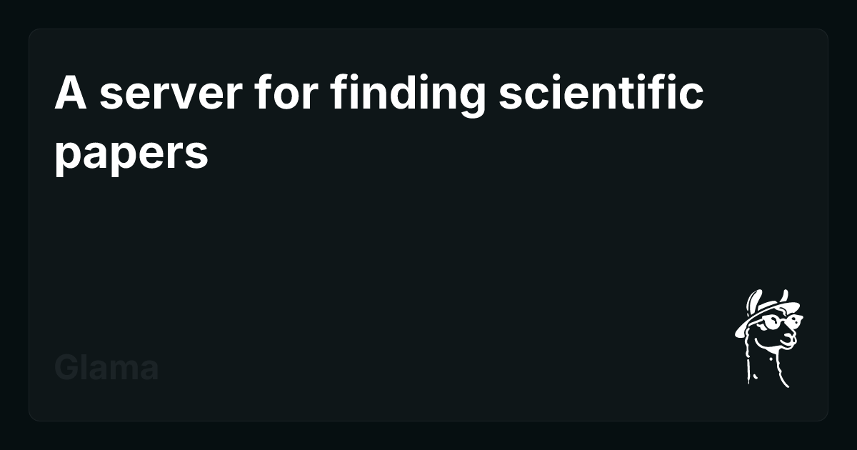 A server for finding scientific papers | Glama