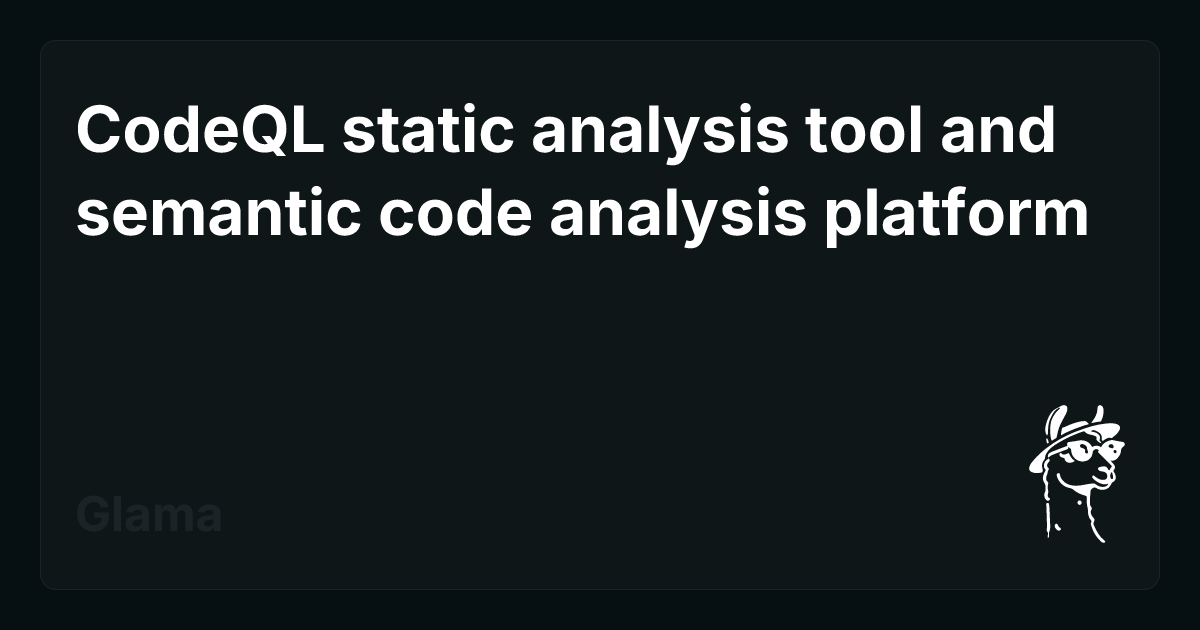 CodeQL static analysis tool and semantic code analysis platform | Glama