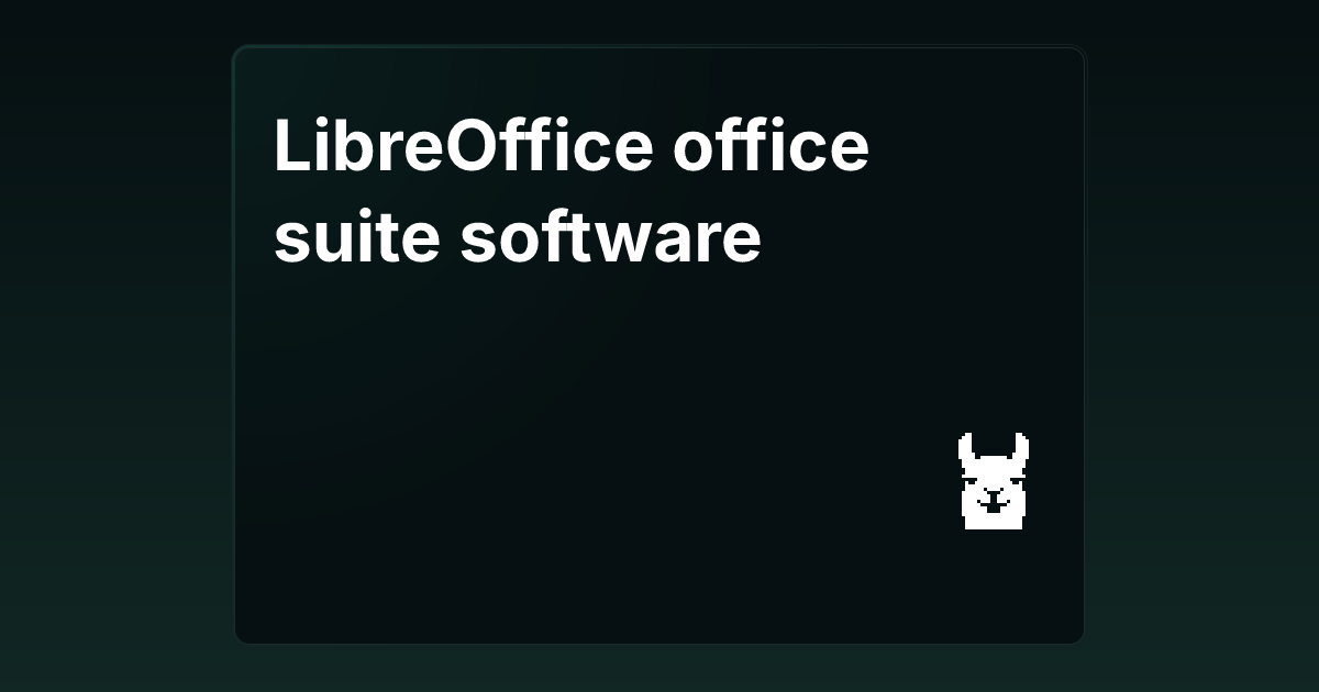 LibreOffice office suite software | Glama