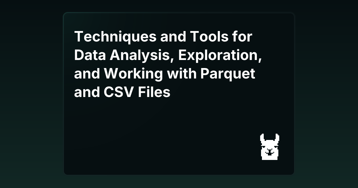 Techniques and Tools for Data Analysis, Exploration, and Working with ...