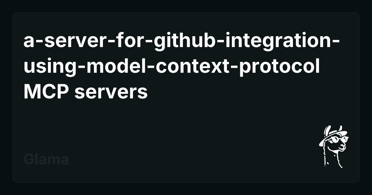 a-server-for-github-integration-using-model-context-protocol MCP ...