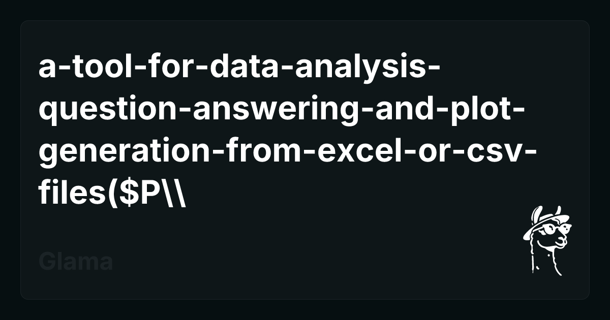 A Tool For Data Analysis Question Answering And Plot Generation From Excel Or Csv Files Mcp