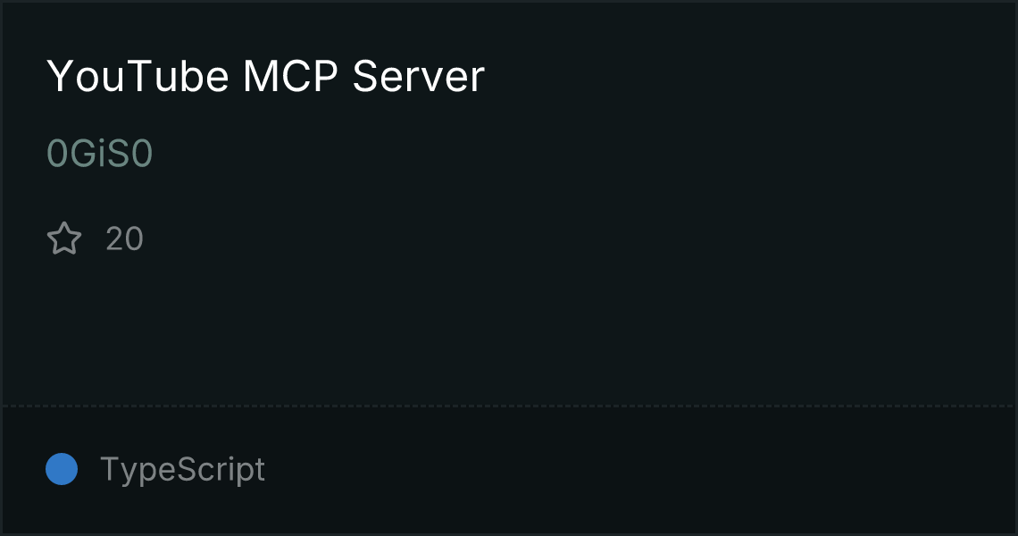 YouTube MCP Server | Glama