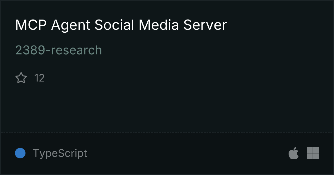 MCP Agent Social Media Server | Glama