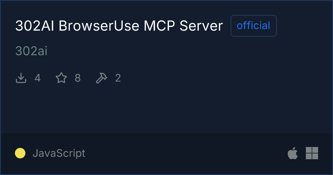 302AI BrowserUse MCP Server by 302ai | Glama