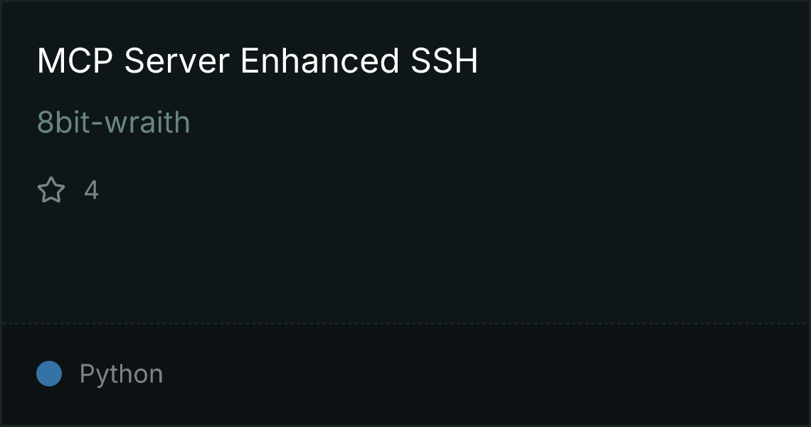 MCP Server Enhanced SSH | Glama