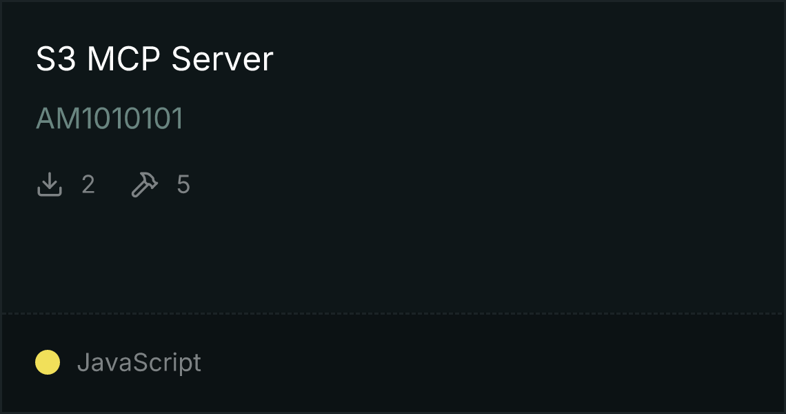 Score | S3 MCP Server | Glama