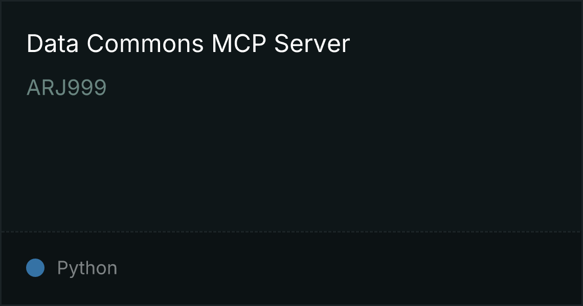Data Commons MCP Server by ARJ999 | Glama