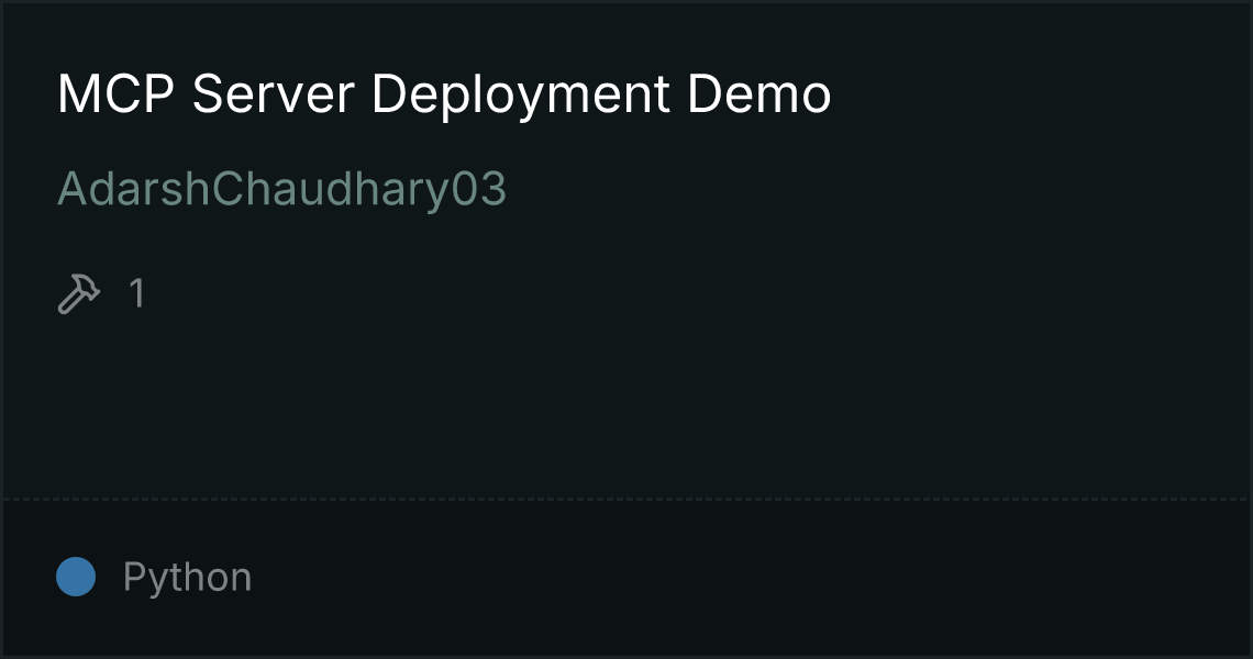 Score | MCP Server Deployment Demo | Glama