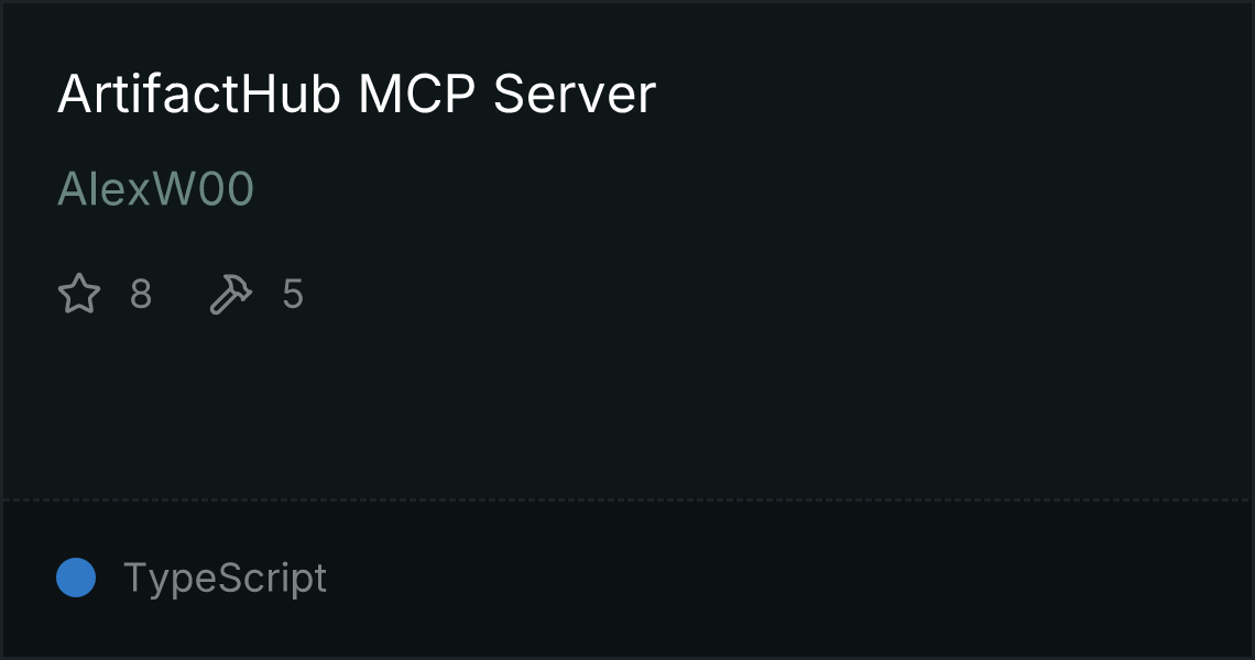 ArtifactHub MCP Server by AlexW00 | Glama