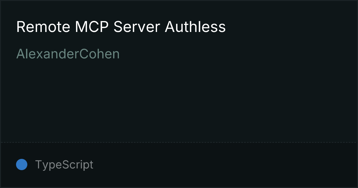 Remote MCP Server Authless | Glama