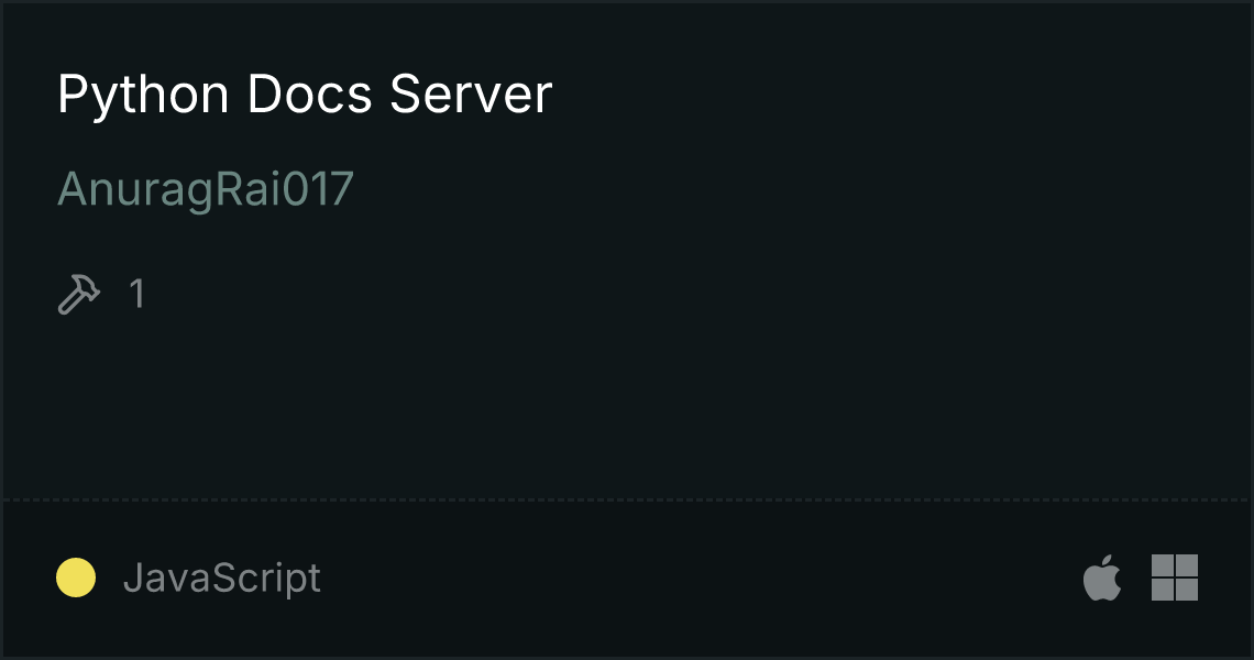 Python Docs Server by AnuragRai017 | Glama