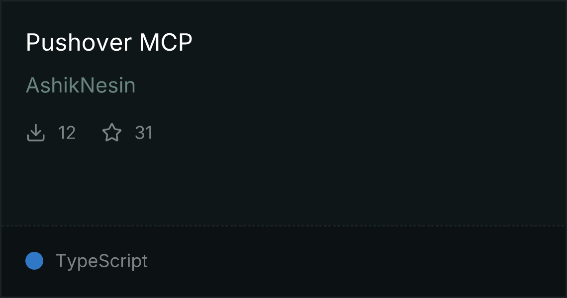 Pushover MCP by AshikNesin | Glama