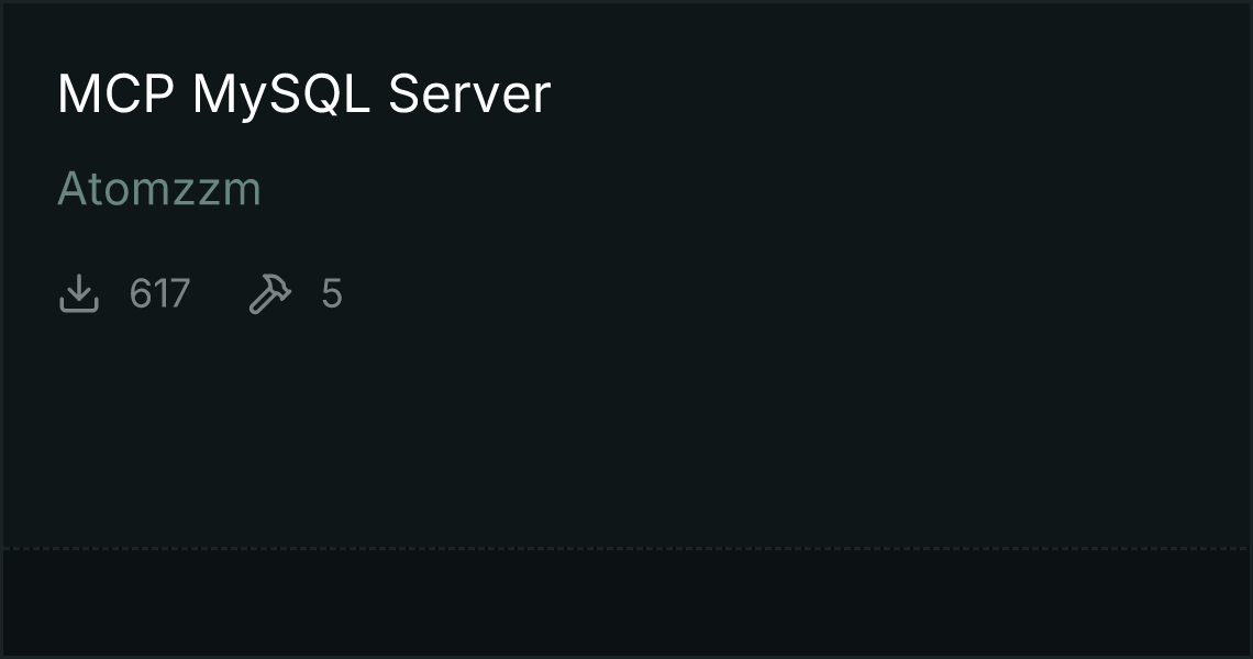 MCP MySQL Server by Atomzzm | Glama