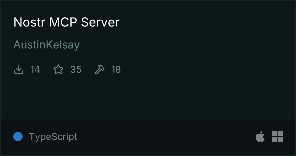 Nostr MCP Server | Glama