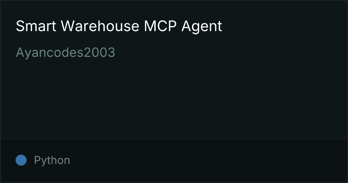 Schema | Smart Warehouse MCP Agent | Glama