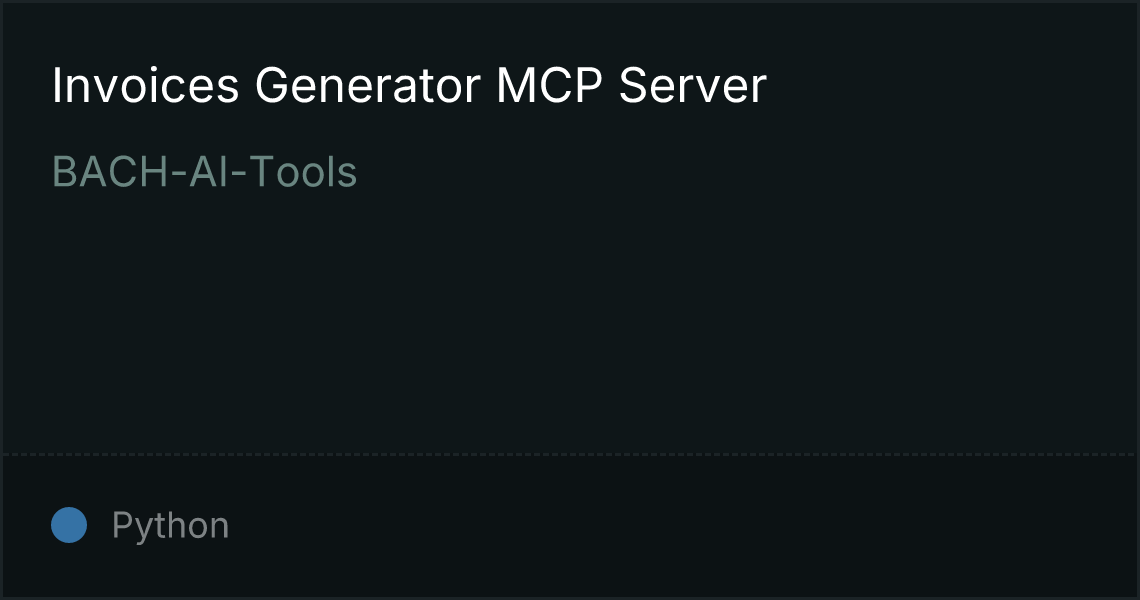 Invoices Generator MCP Server by BACH-AI-Tools | Glama