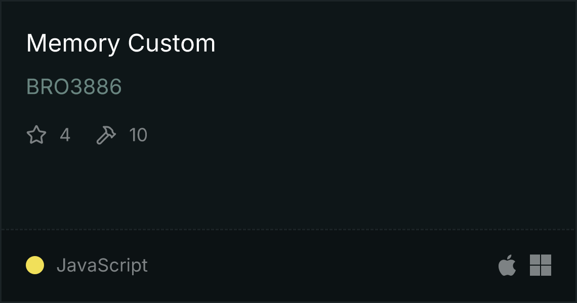 Memory Custom by BRO3886 | Glama