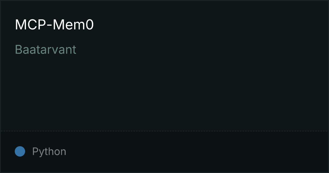 MCP-Mem0 | Glama