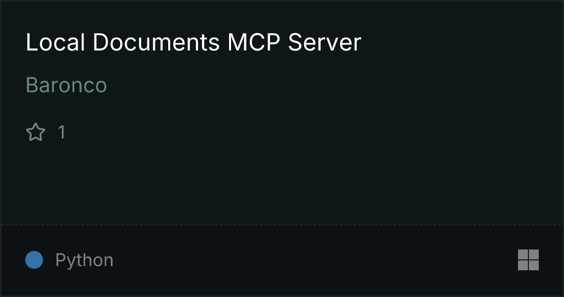 Local Documents MCP Server by Baronco | Glama