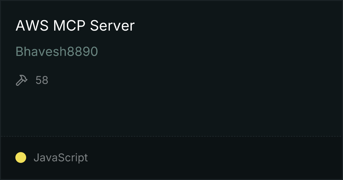 Score | AWS MCP Server | Glama