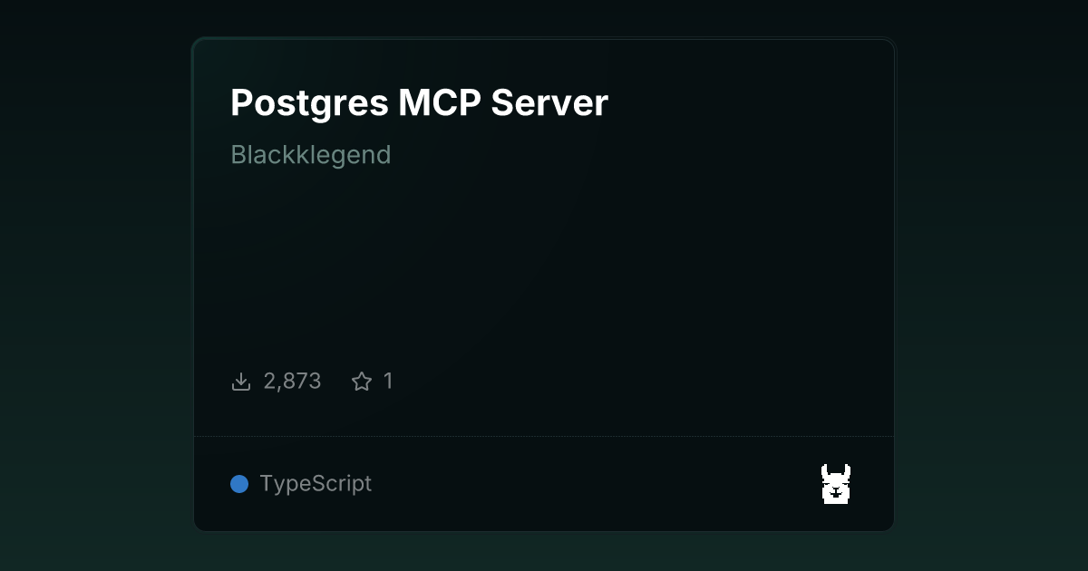 Postgres MCP Server by Blackklegend | Glama
