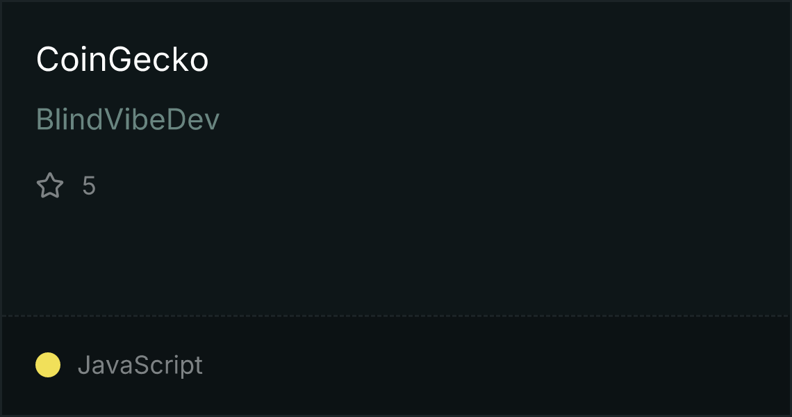 CoinGecko by BlindVibeDev | Glama