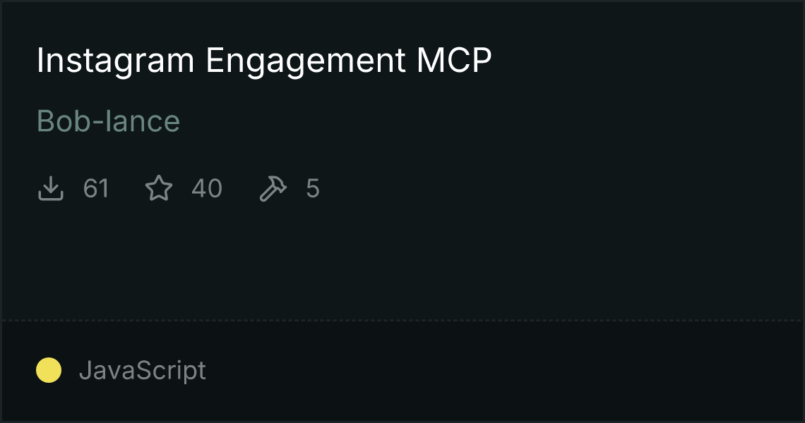 Instagram Engagement MCP by Bob-lance | Glama