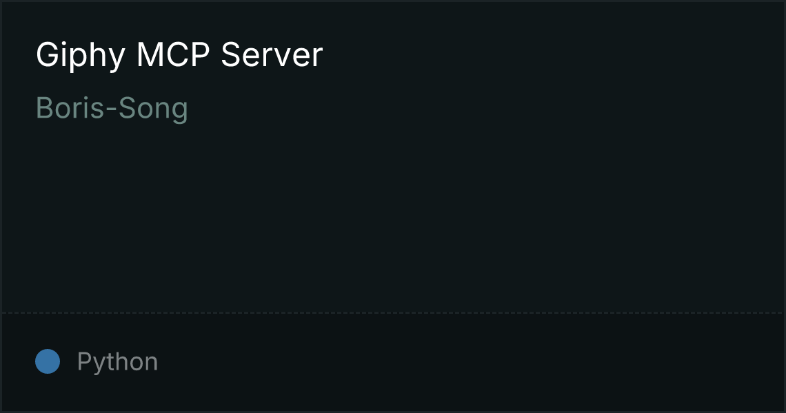 Giphy MCP Server by Boris-Song | Glama