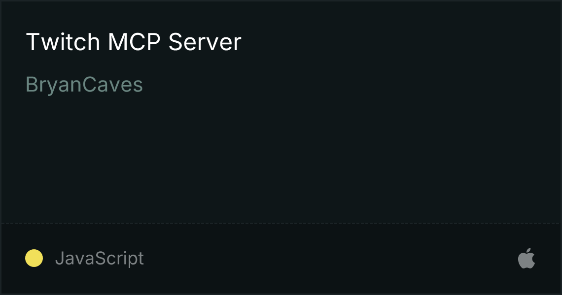 Twitch MCP Server by BryanCaves | Glama