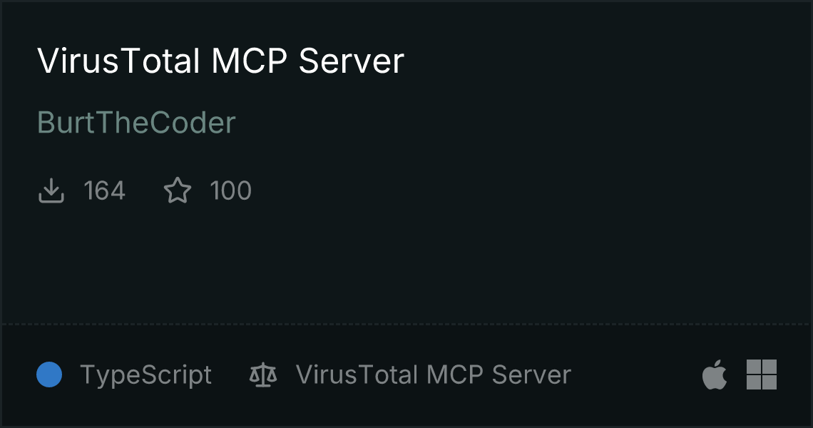 VirusTotal MCP Server by BurtTheCoder | Glama