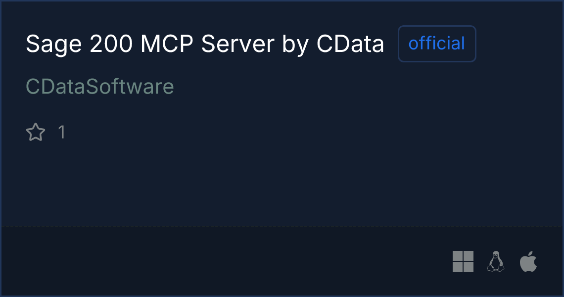 Sage 200 MCP Server by CData by CDataSoftware | Glama