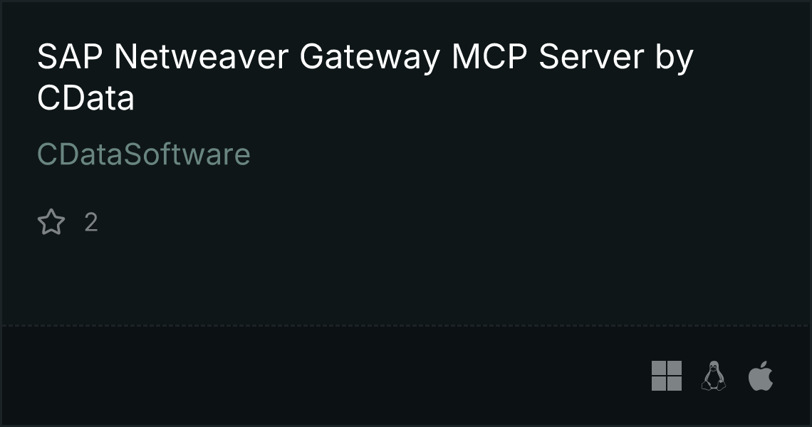 SAP Netweaver Gateway MCP Server by CData by CDataSoftware | Glama