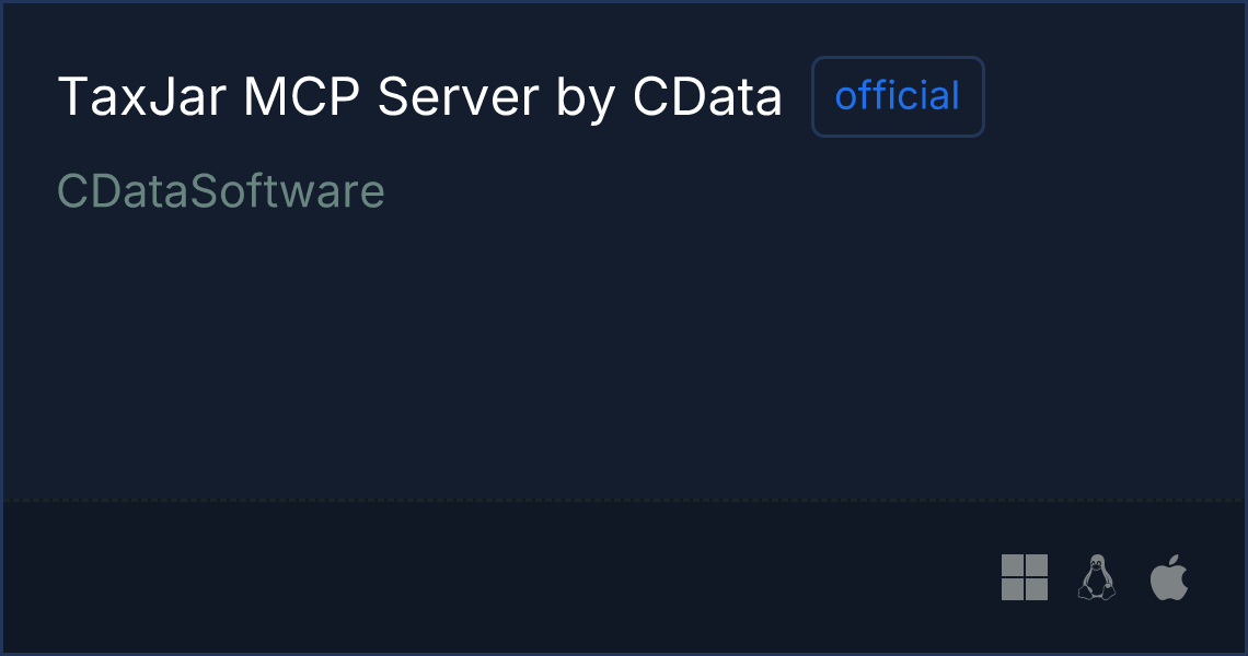 TaxJar MCP Server by CData by CDataSoftware | Glama