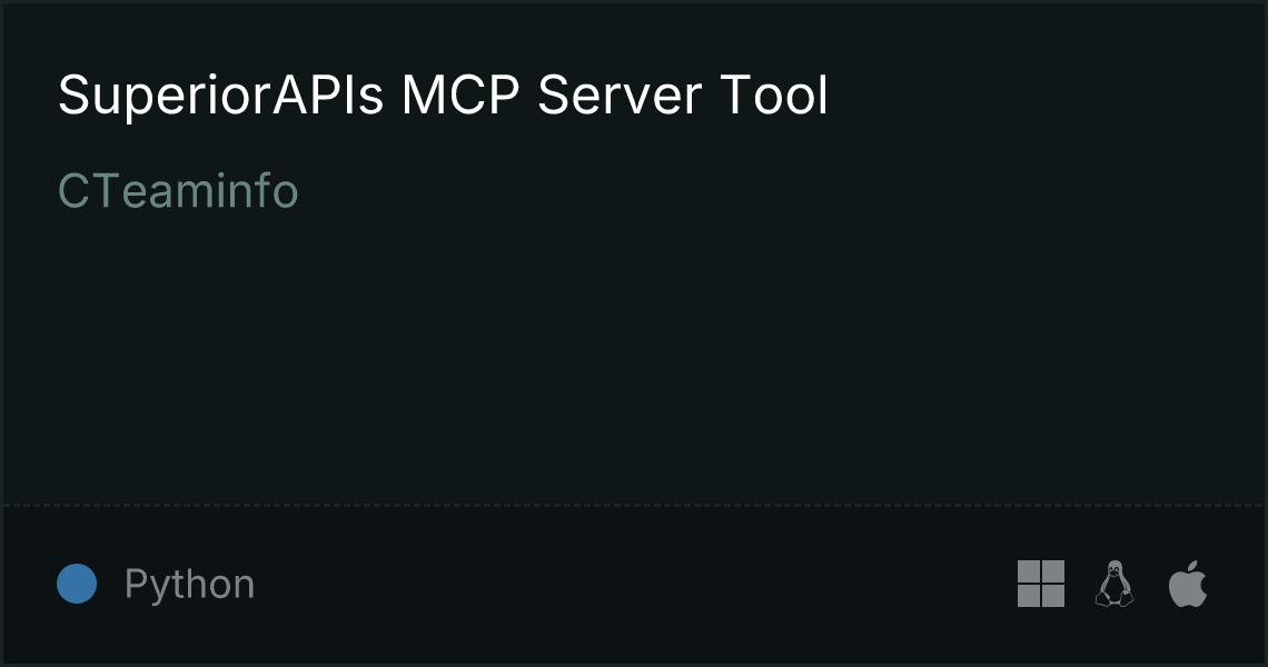SuperiorAPIs MCP Server Tool | Glama