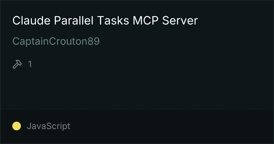 Claude Parallel Tasks MCP Server by CaptainCrouton89 | Glama