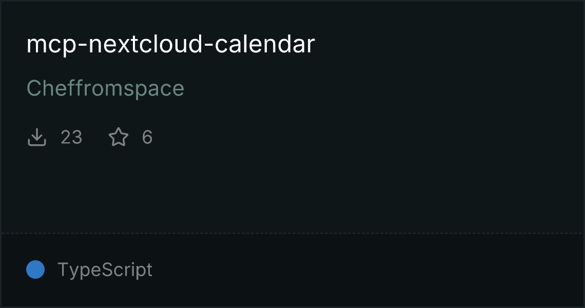 mcp-nextcloud-calendar by Cheffromspace | Glama