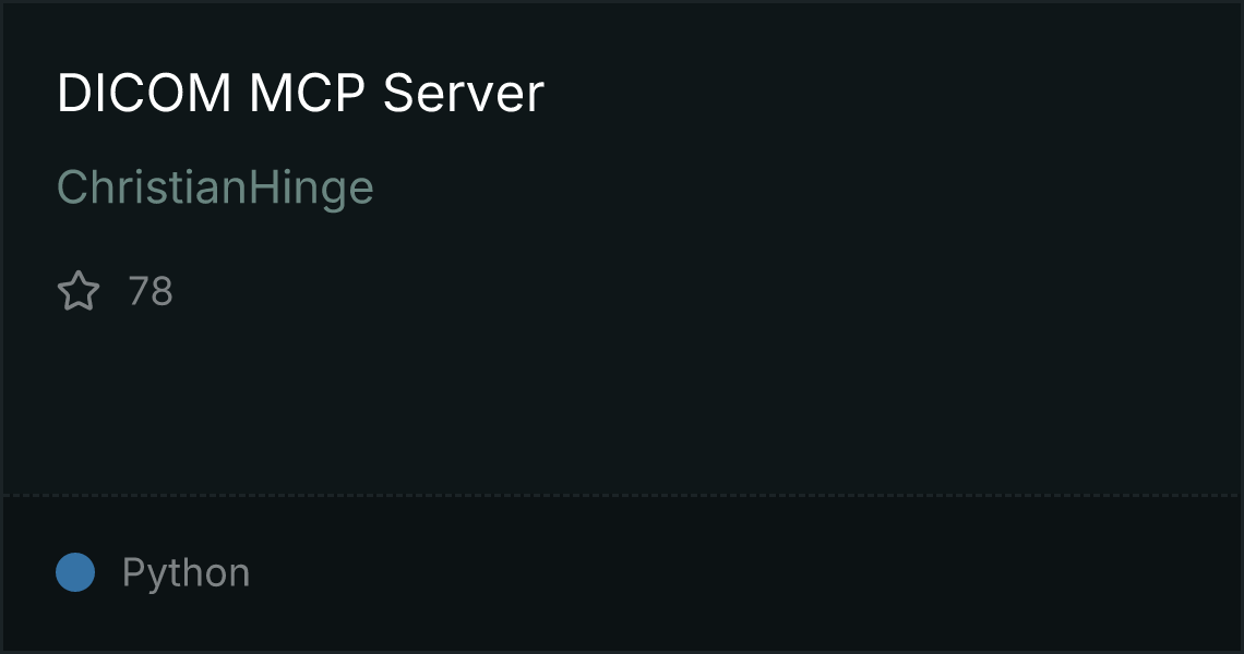 DICOM MCP Server by ChristianHinge | Glama
