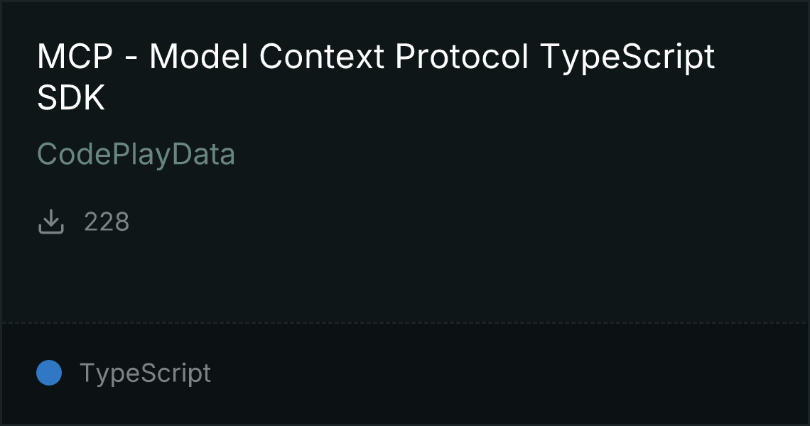 Mcp Model Context Protocol Typescript Sdk Glama