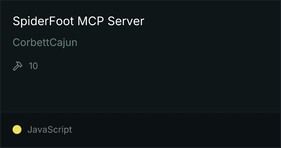 Inspect | SpiderFoot MCP Server | Glama
