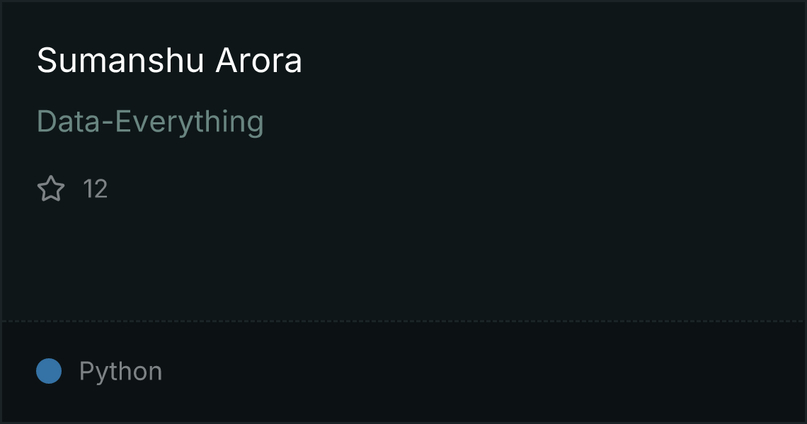 Sumanshu Arora by Data-Everything | Glama