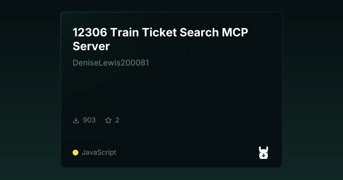 12306 Train Ticket Search MCP Server by DeniseLewis200081 | Glama