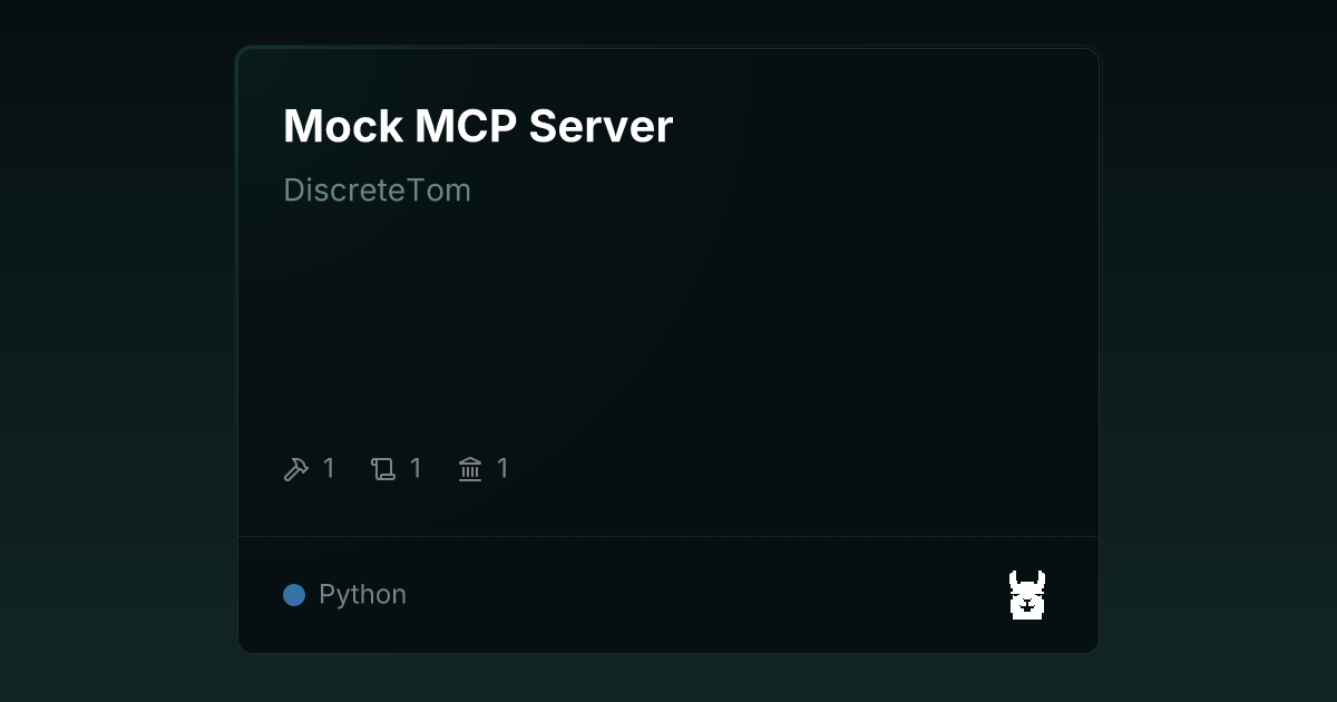 Schema | Mock MCP Server | Glama