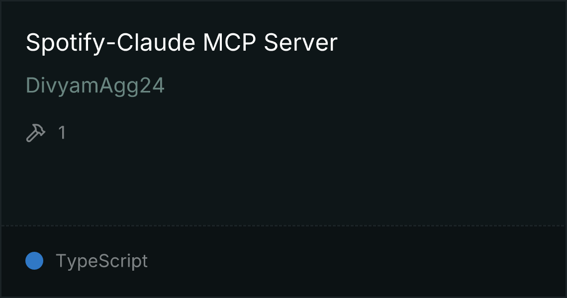 Schema | Spotify-Claude MCP Server | Glama