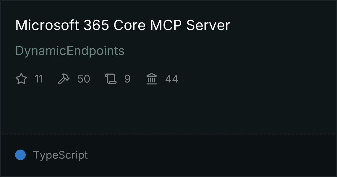 Score | Microsoft 365 Core MCP Server | Glama