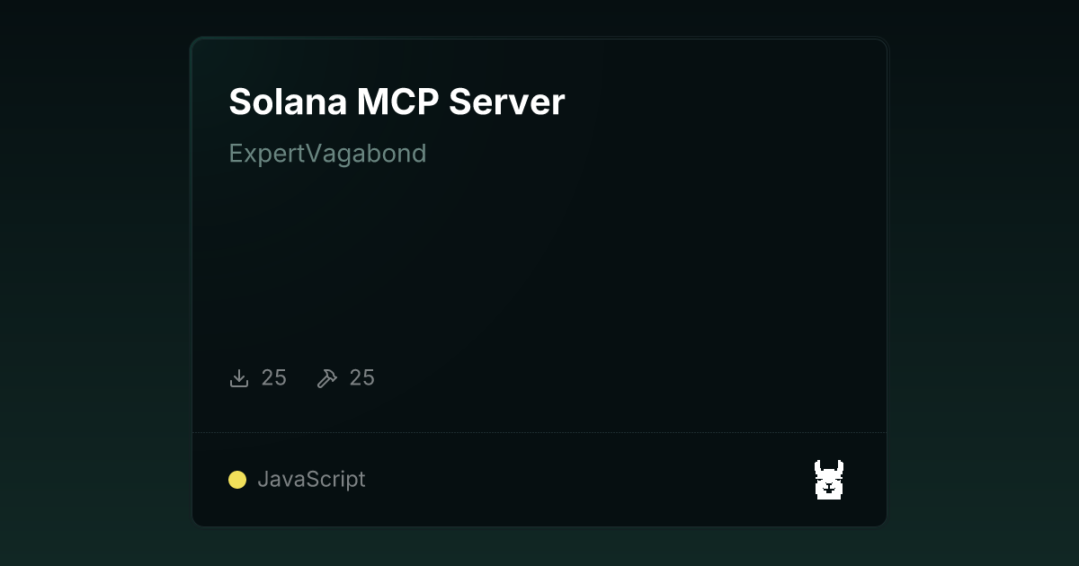 Solana MCP Server by ExpertVagabond | Glama