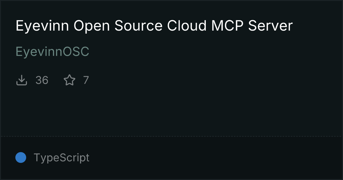 Eyevinn Open Source Cloud MCP Server by EyevinnOSC | Glama